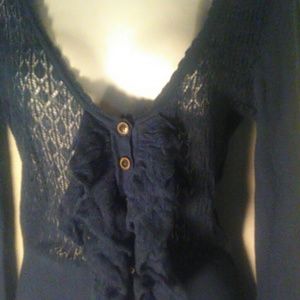 Free People | Sweaters | Free People Pointelle Ruffled Sweater | Poshmark
